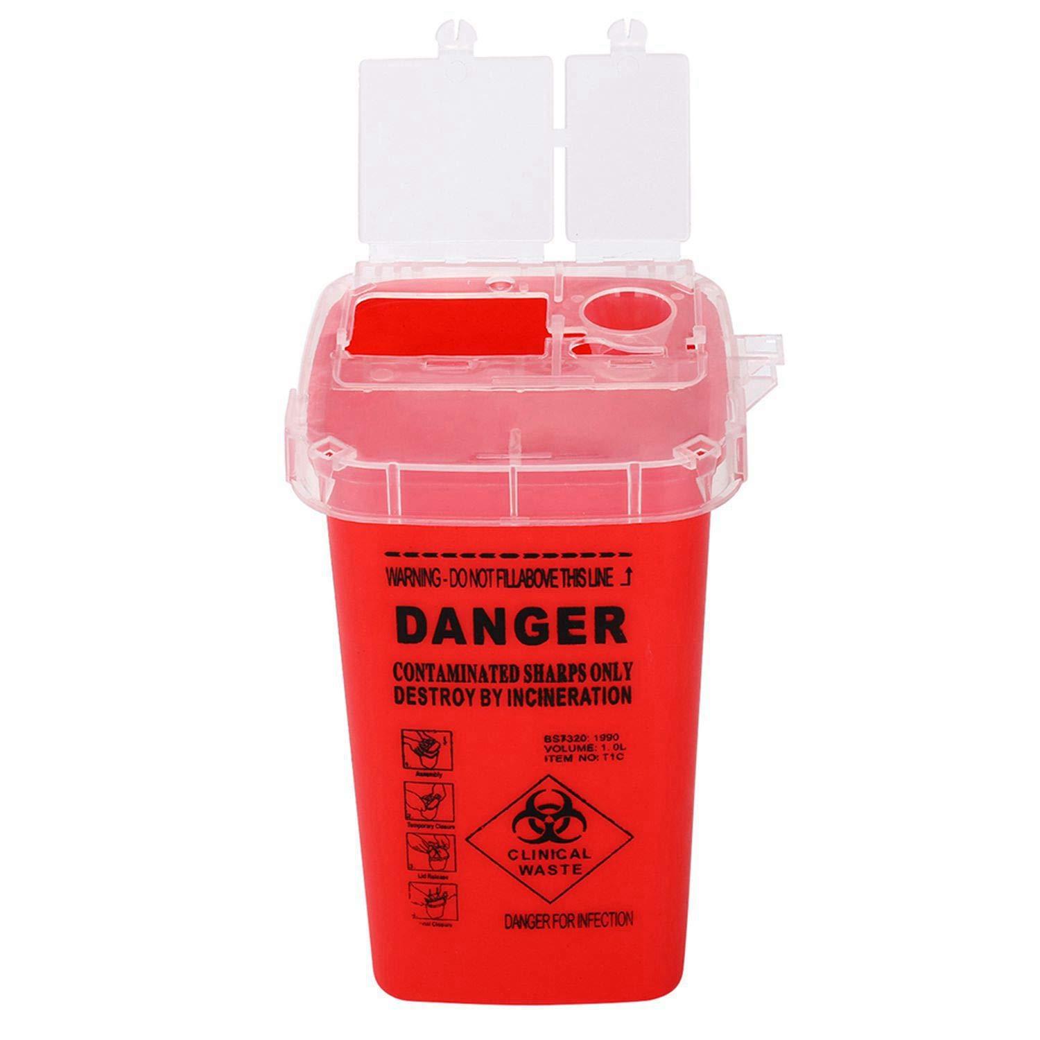 DOWEI Sharps Disposal Container 5 Pack - 1 Quart Biohazard Needle ...