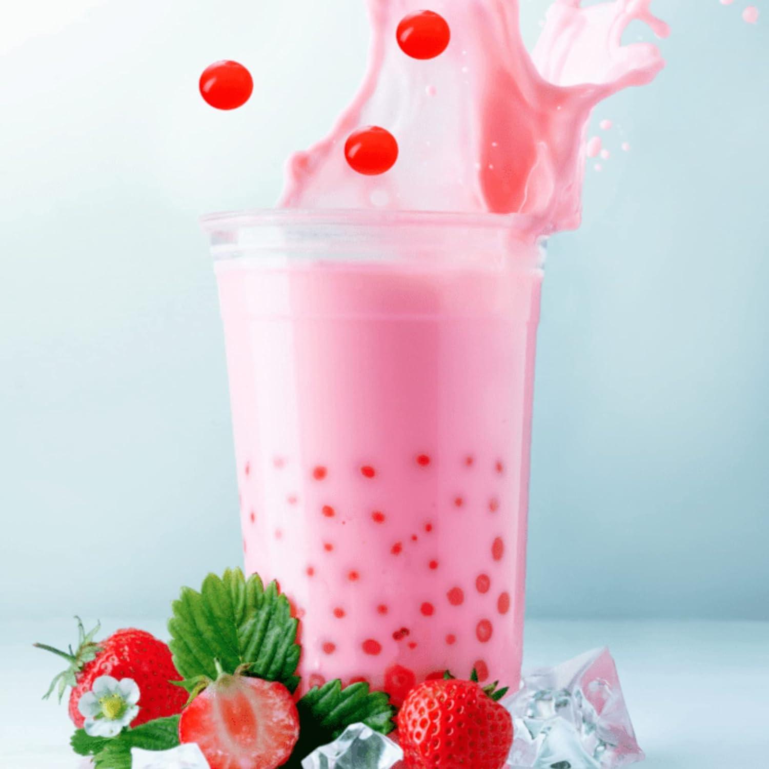 Strawberry Popping Boba Pearls for Bubble Tea Dessert Toppings ...
