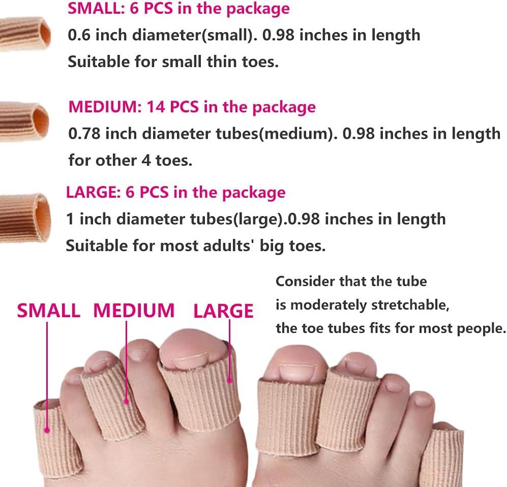 26PCS Soft Gel Toe Tubes Sleeves Protectors for Bunions, Corns ...