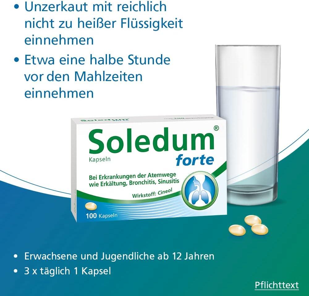 Soledum Capsules Forte | 50 Cold Relief Capsules with Cineole for ...