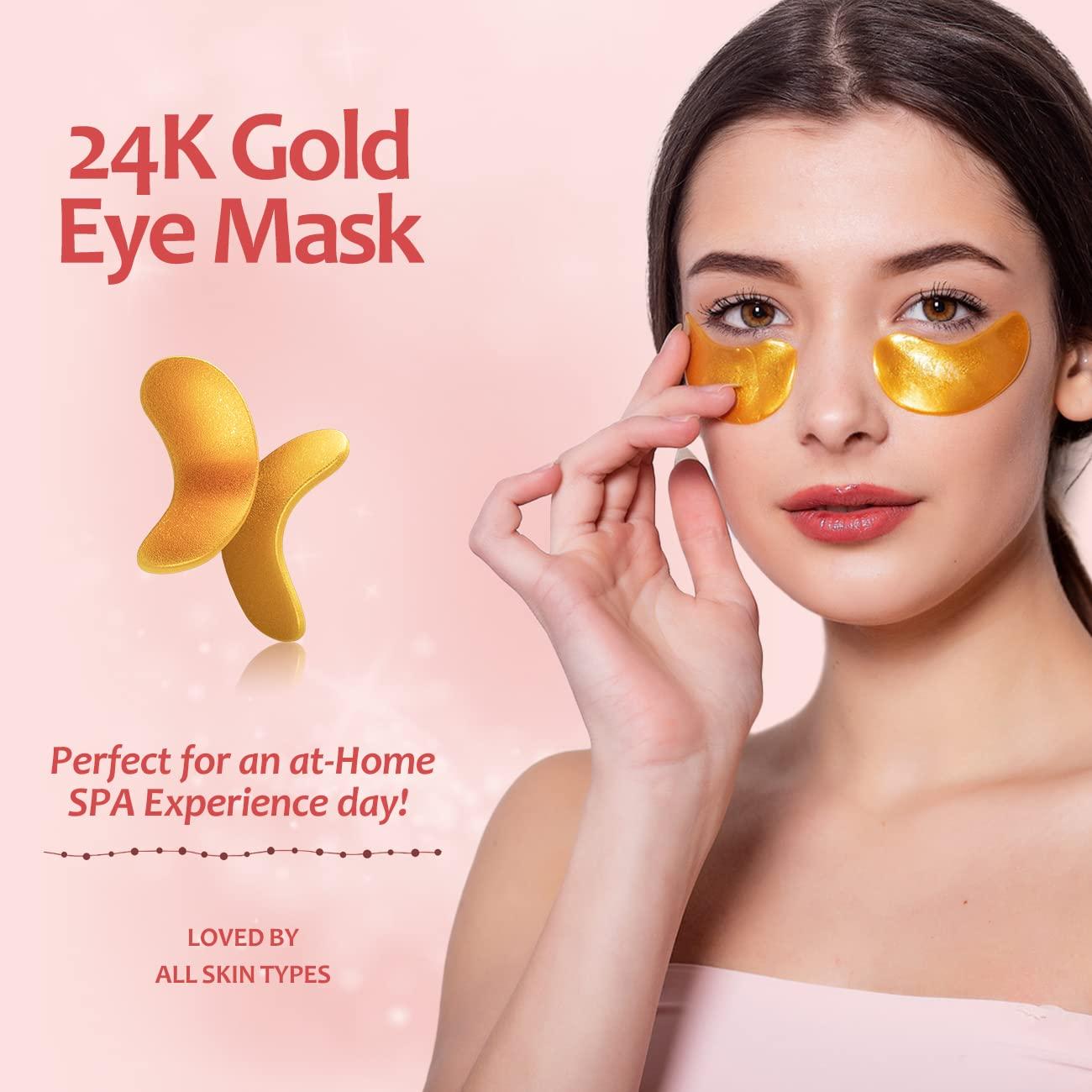 HOPEMATE 24K Gold Eye Mask with Hyaluronic Acid & Collagen - Reduce ...