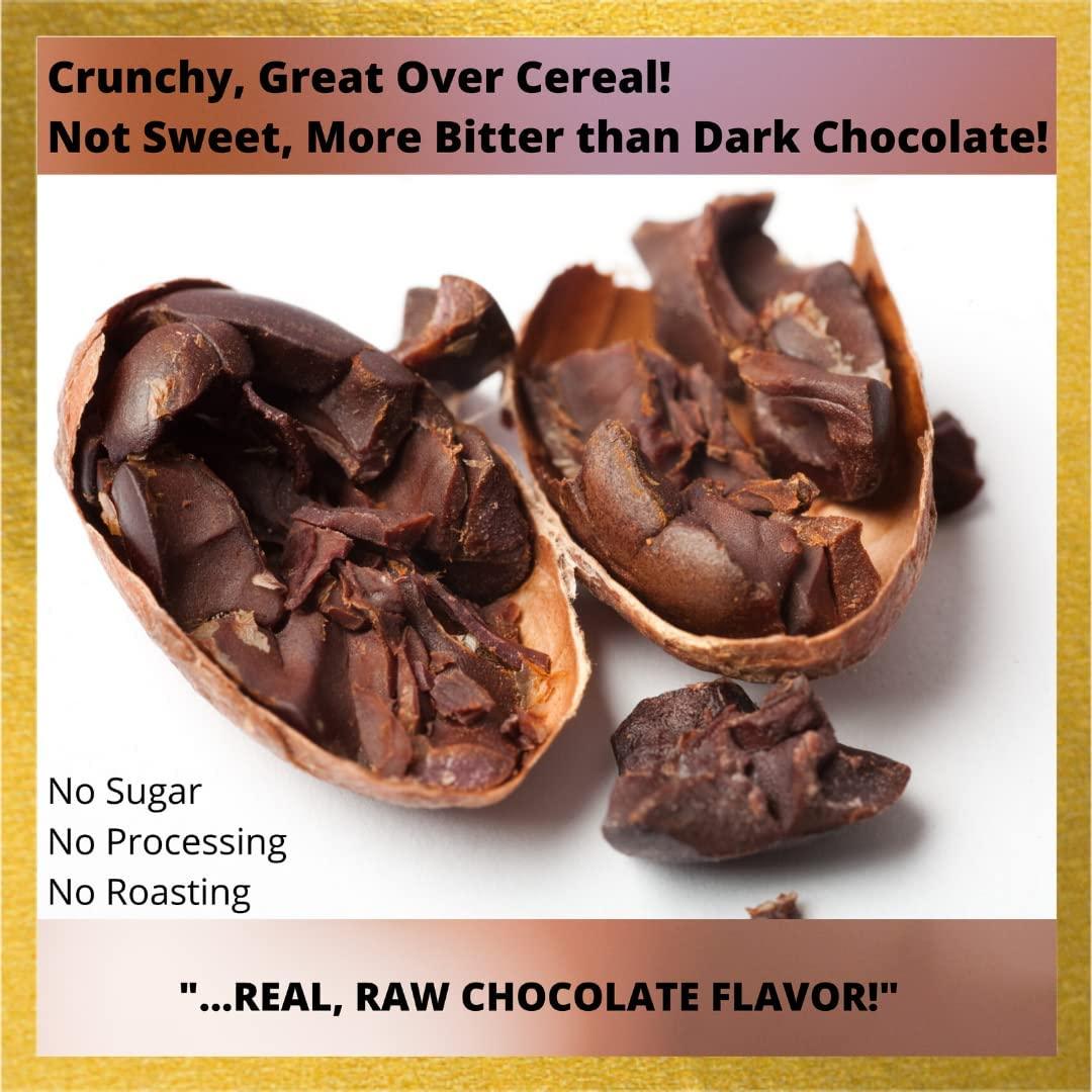 Organic 100% Cacao Nibs - 16 Oz - Unsweetened Dark Chocolate - Raw ...