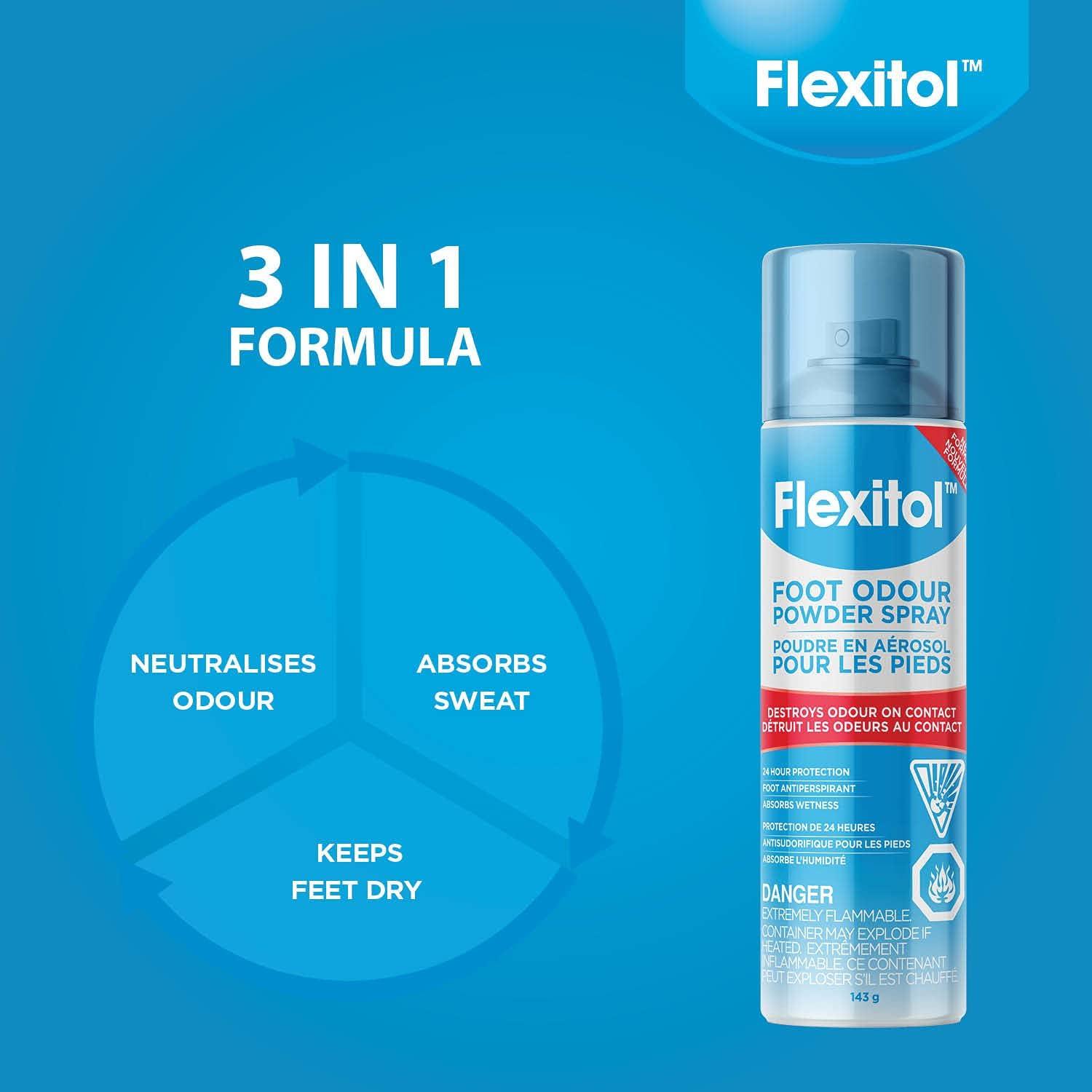 Flexitol Foot Odour Powder Spray for Smelly Feet (143g) | Buy Now in ...