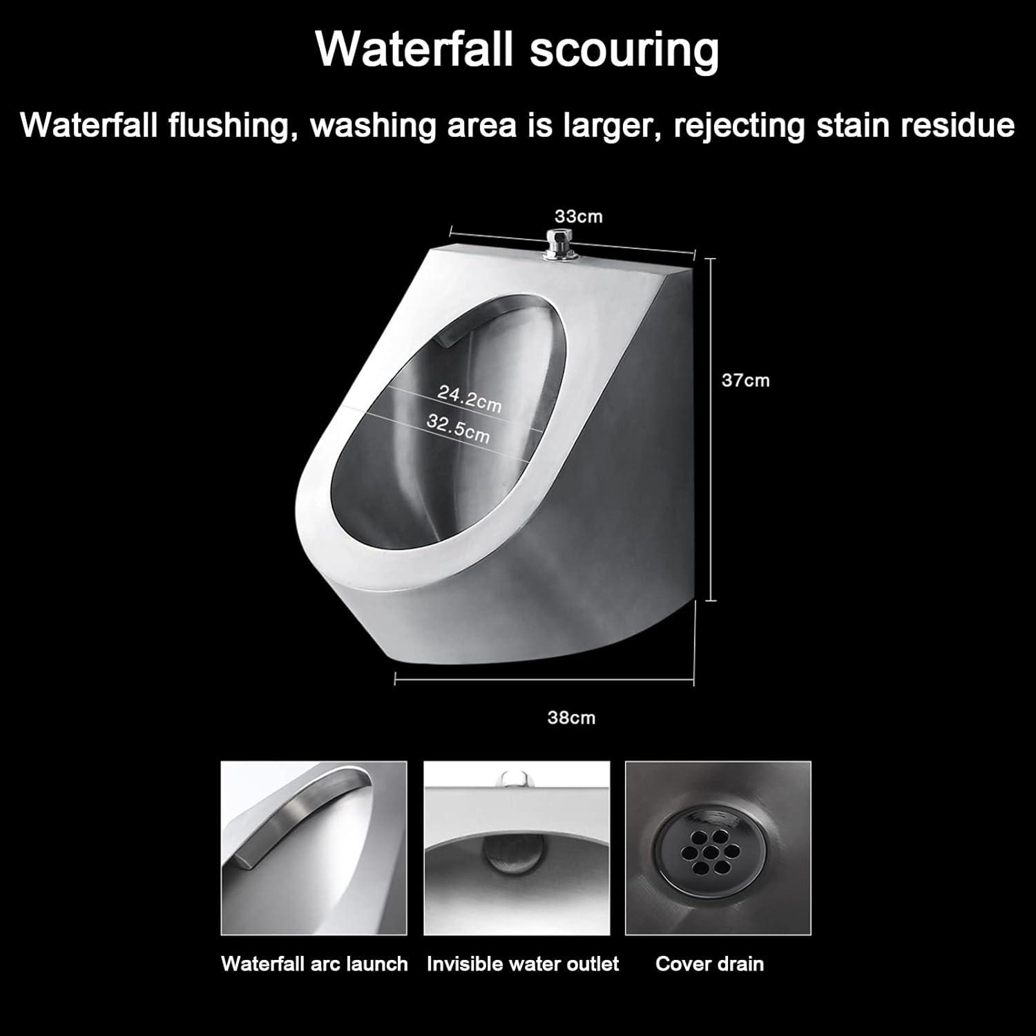 Wall-Mounted Stainless Steel Commercial Flushing urinals Men's Public ...