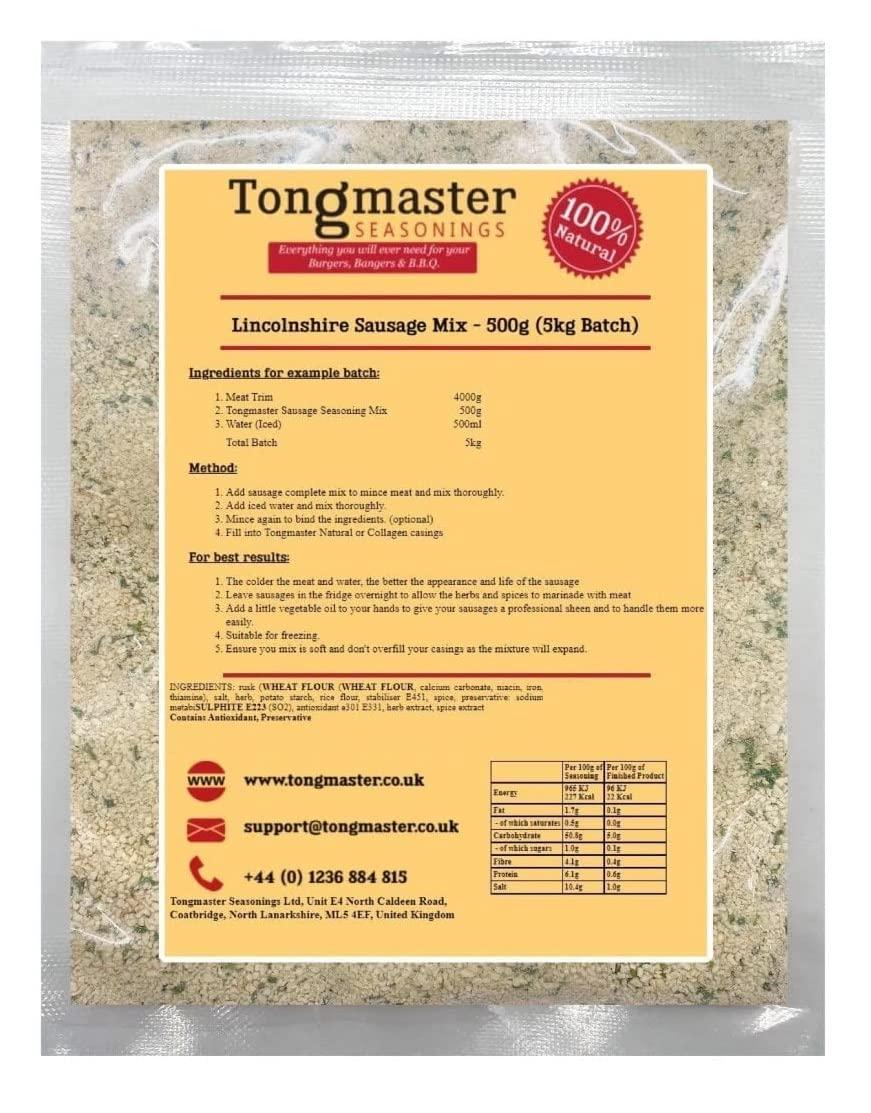 Lincolnshire Sausage Mix - 500g for Delicious 5kg Batches | Buy Now with Express International ...