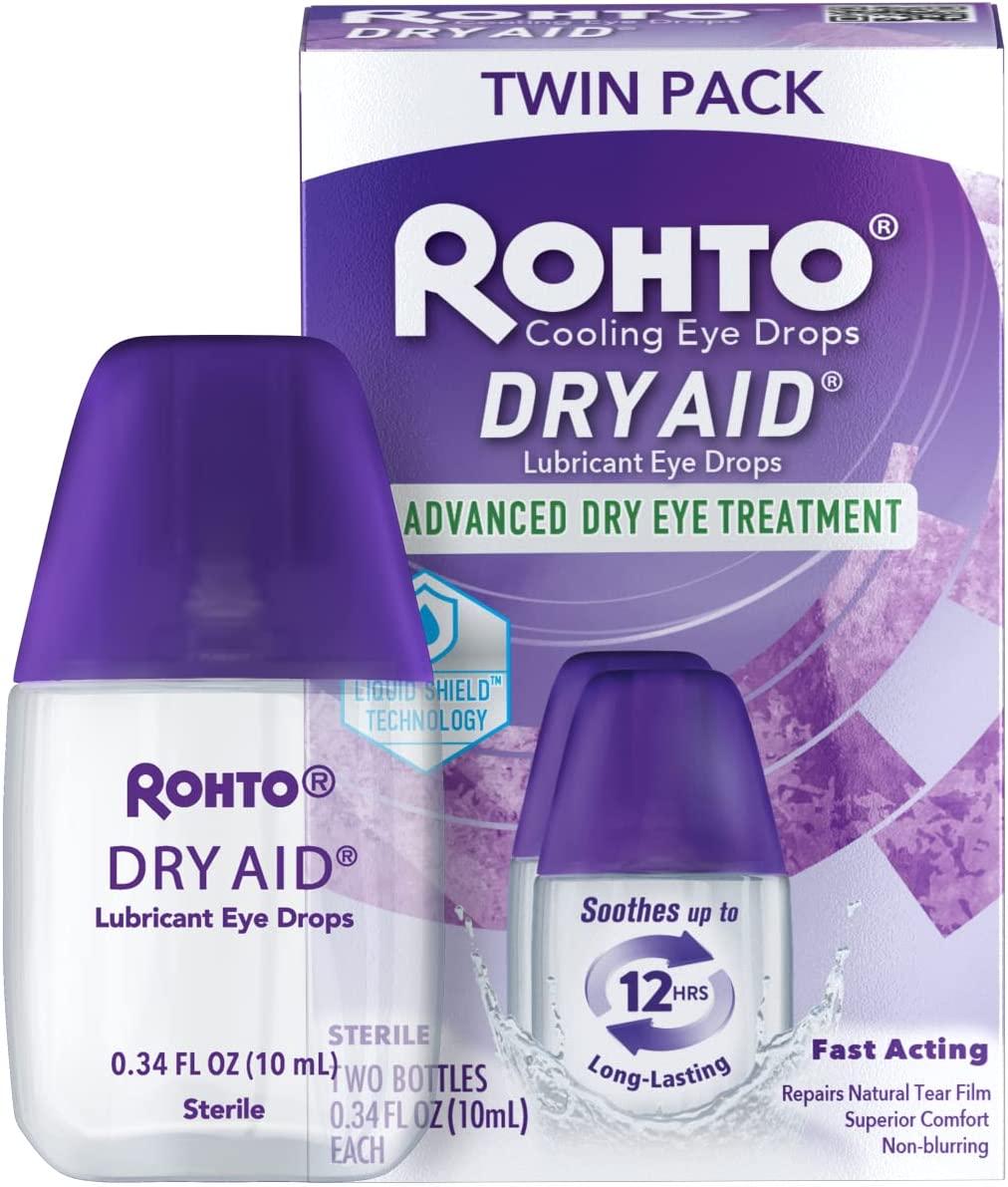 Rohto DryAid Eye Relief Lubricant Eye Drops Twin Pack 0.34 Fl Oz - Dry ...