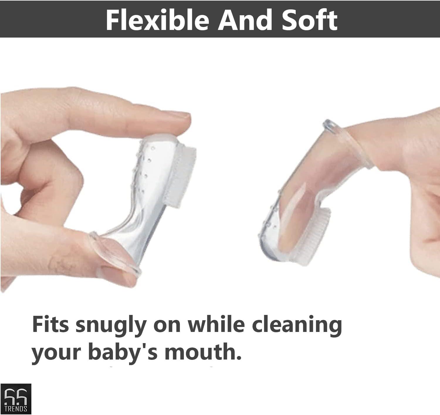 Pack of 2 Baby Finger Toothbrushes - Silicone Oral Cleaning & Gum ...