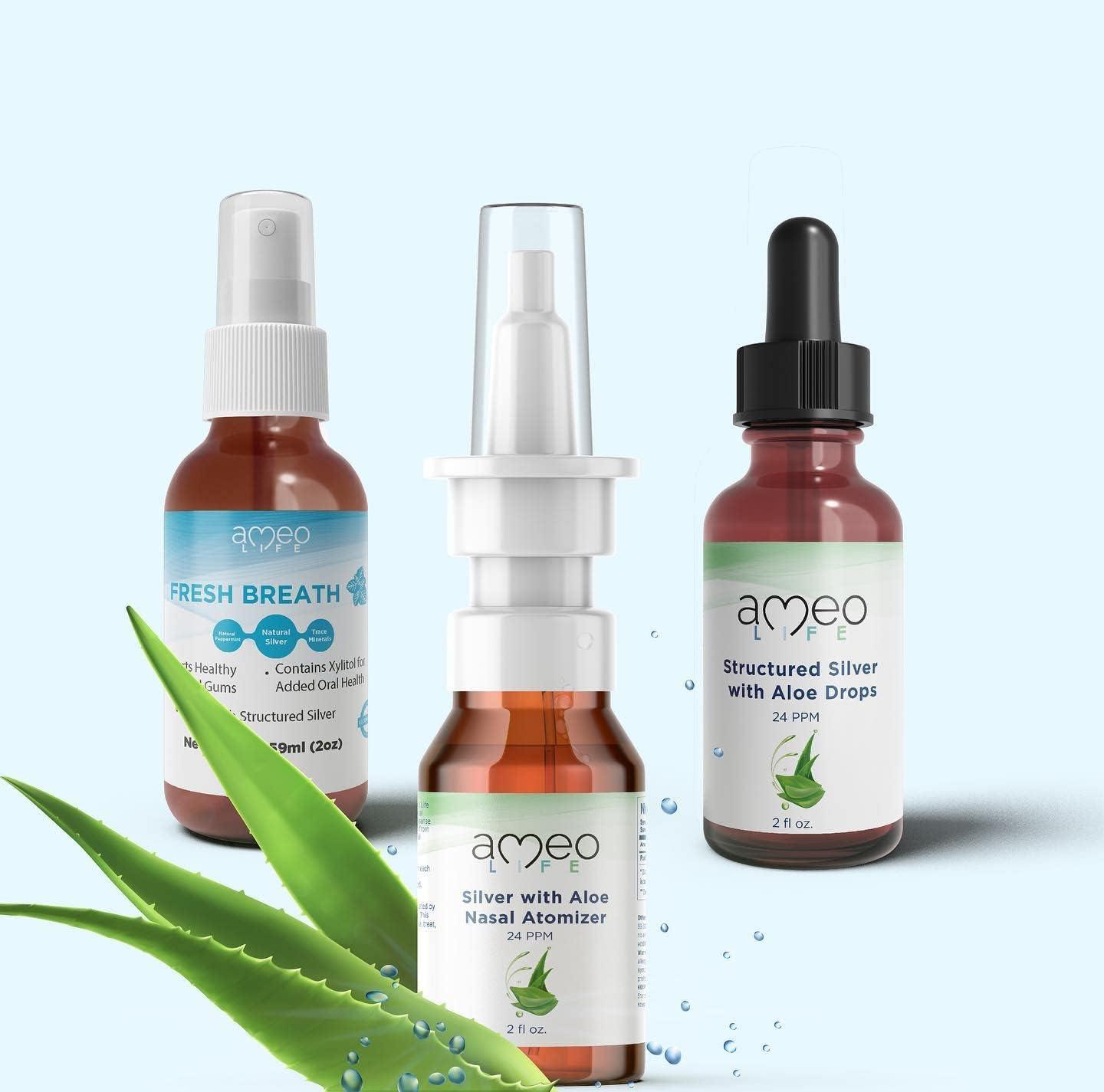 Ameo Life Aloe Infused Silver Nasal Spray - 24 ppm - Relieves ...