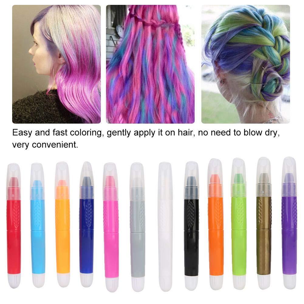 12-Piece Temporary Hair Coloring Kit | Circular Pin Styling Tools for ...