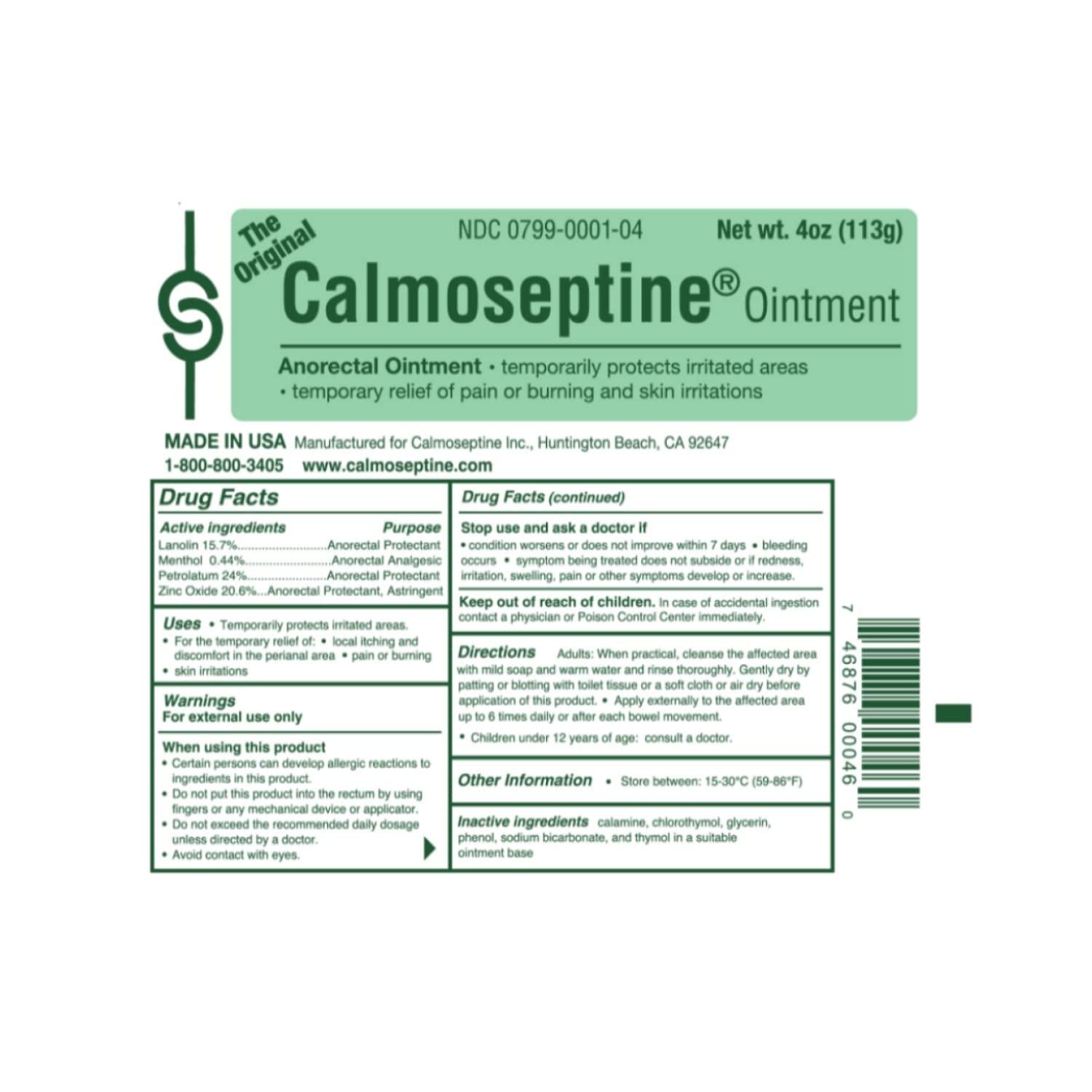 Calmoseptine Diaper Rash Ointment Tube | Soothing Relief for Irritated ...