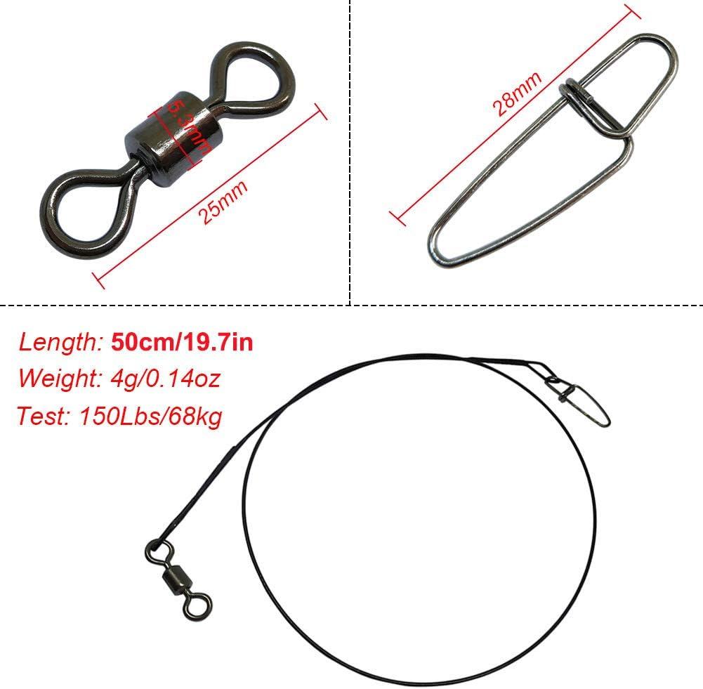 Stainless Steel Fishing Wire Leader Line 100-120Lb Heavy Duty with ...