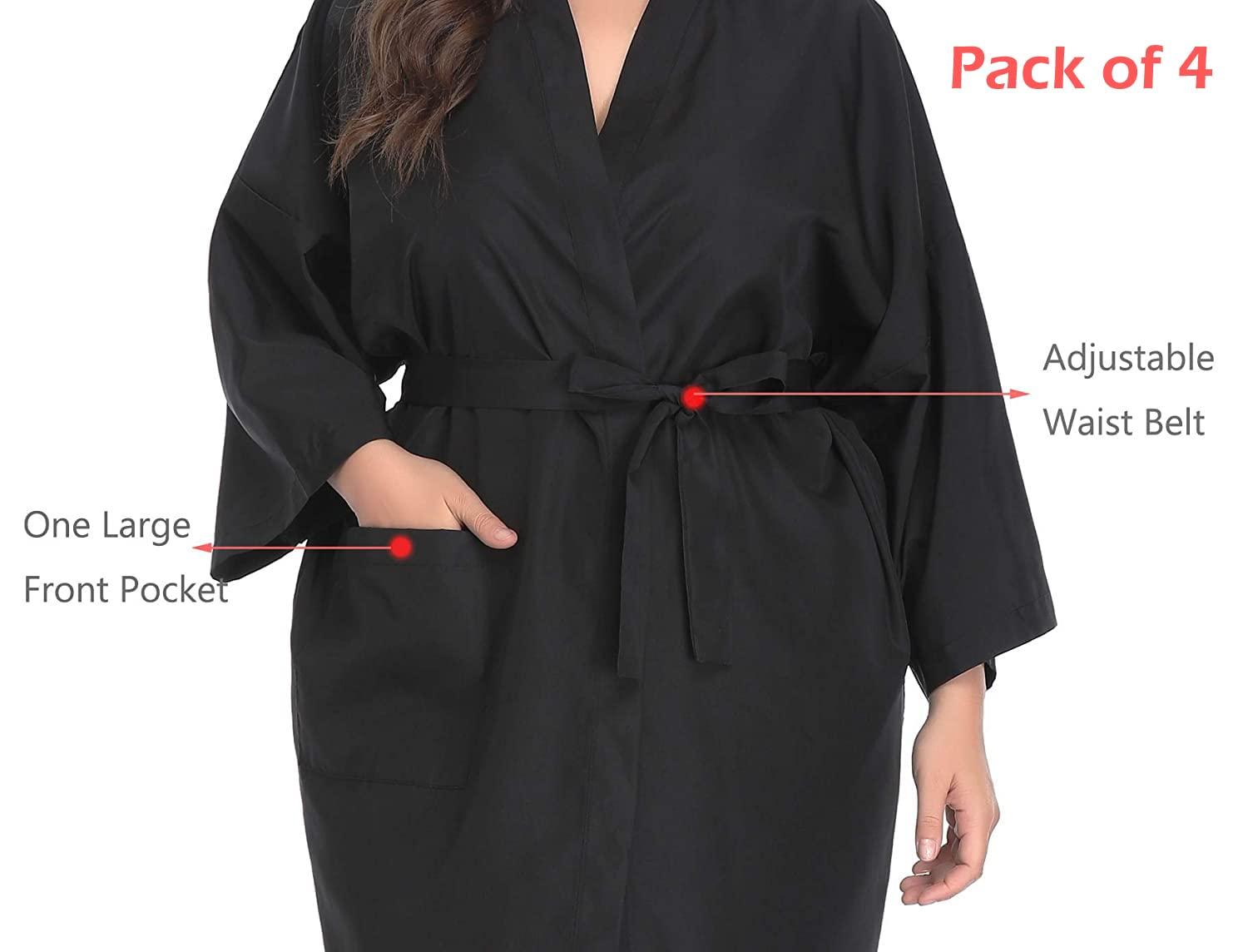 Salon Client Gown Robes Cape 4-Pack - Hairdressing Smock for Hair ...