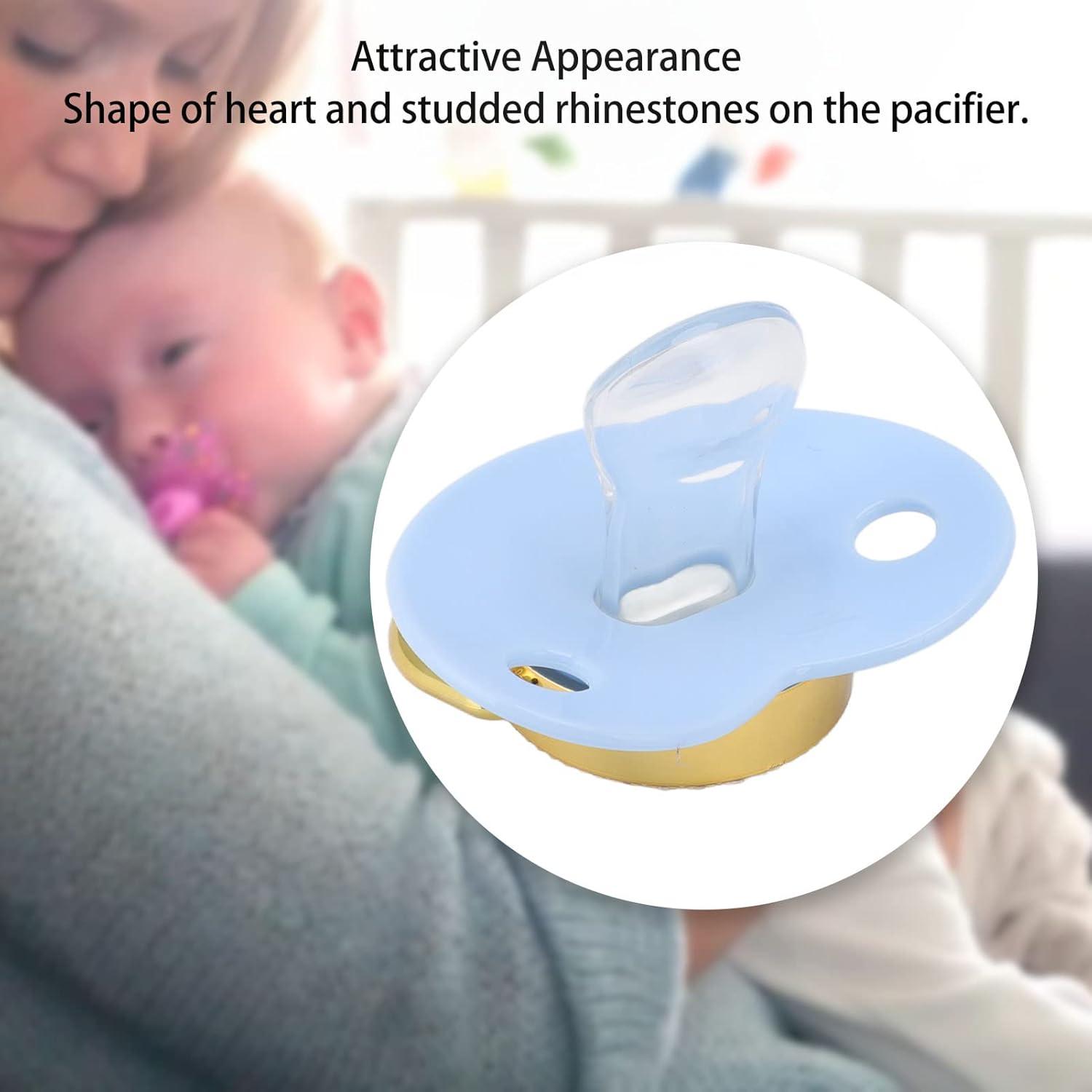 Heart-Shaped Silicone Baby Pacifier - Rhinestone Infant Soothing Toy ...