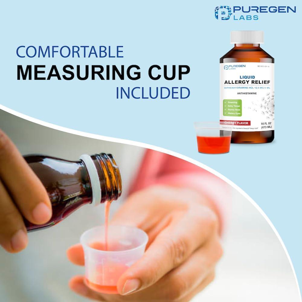 Puregen Labs Allergy Relief Diphenhydramine HCl Oral Solution 16oz ...