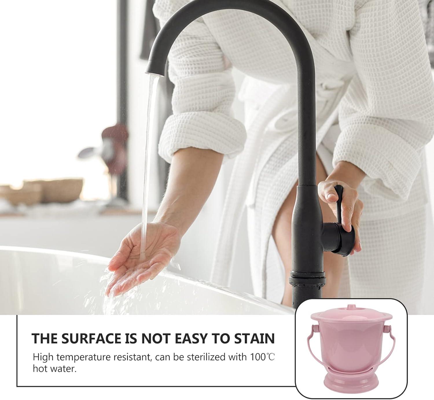 Portable Toilet Chamber Pot with Lid Handle Bedpan Urine Pots Urine ...
