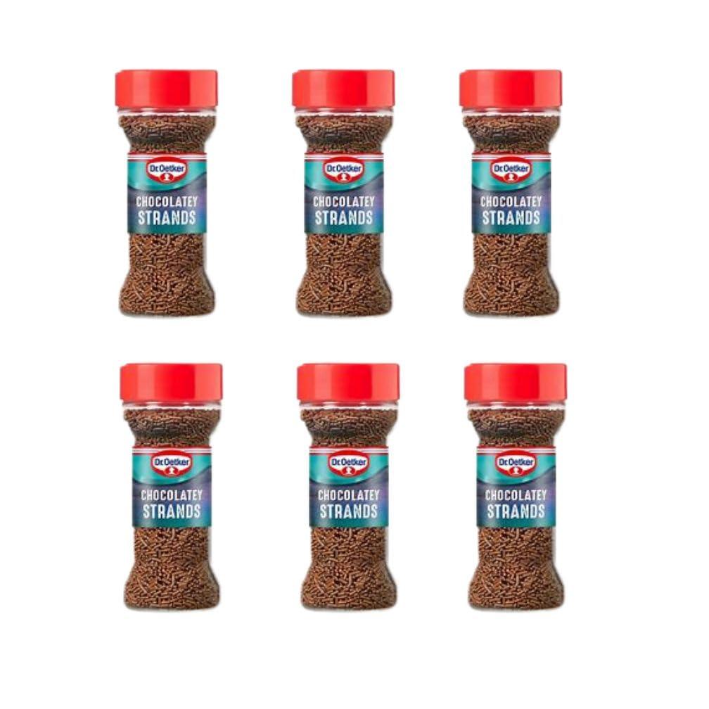 6 x 55g Professional Chocolate Sugar Strands Baking Cake Sprinkles ...