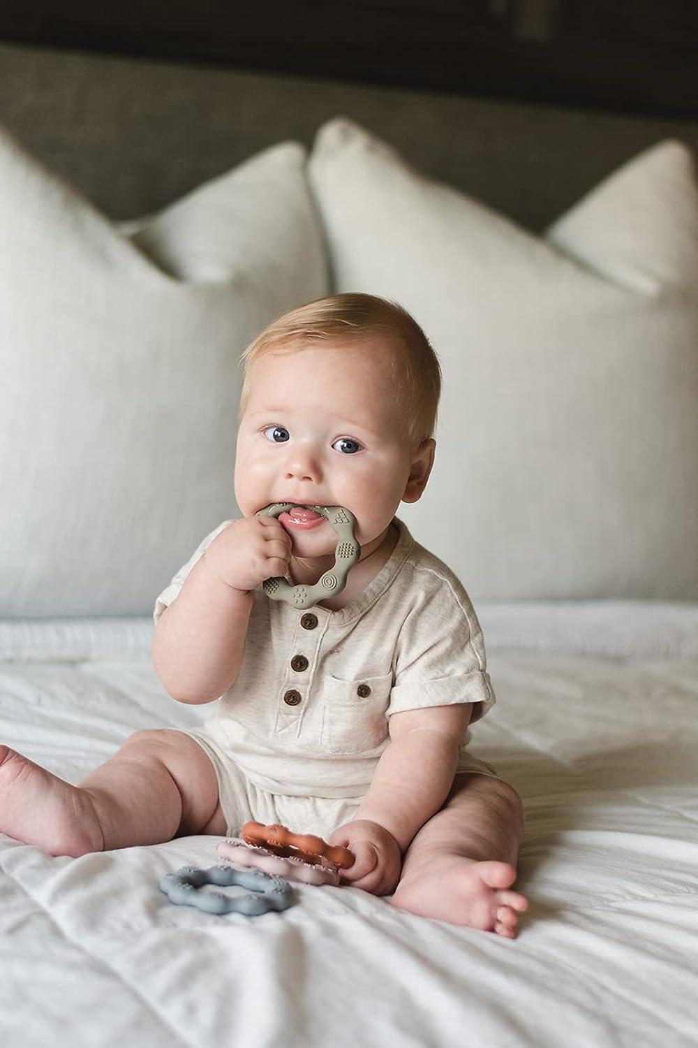 Boppabug Silicone Teething Ring - Minimalist Sensory Toy for Babies ...