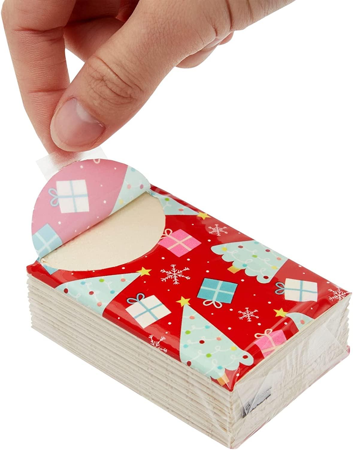 Christmas Pocket Tissues - 72 Pack Travel Size Wipes, 4 Designs ...