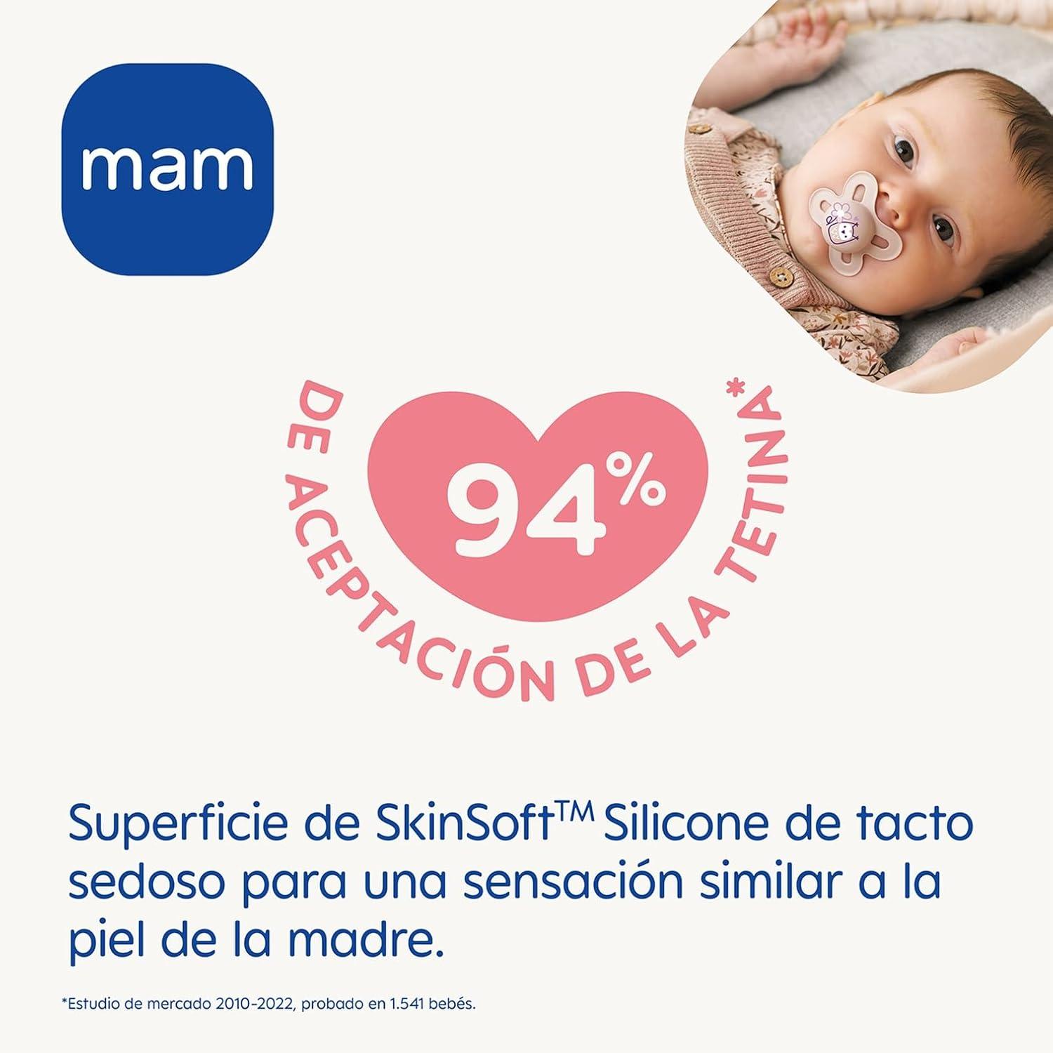 MAM Original Day & Night Pacifier Set | Skinsoft Silicone Teat | 6 ...