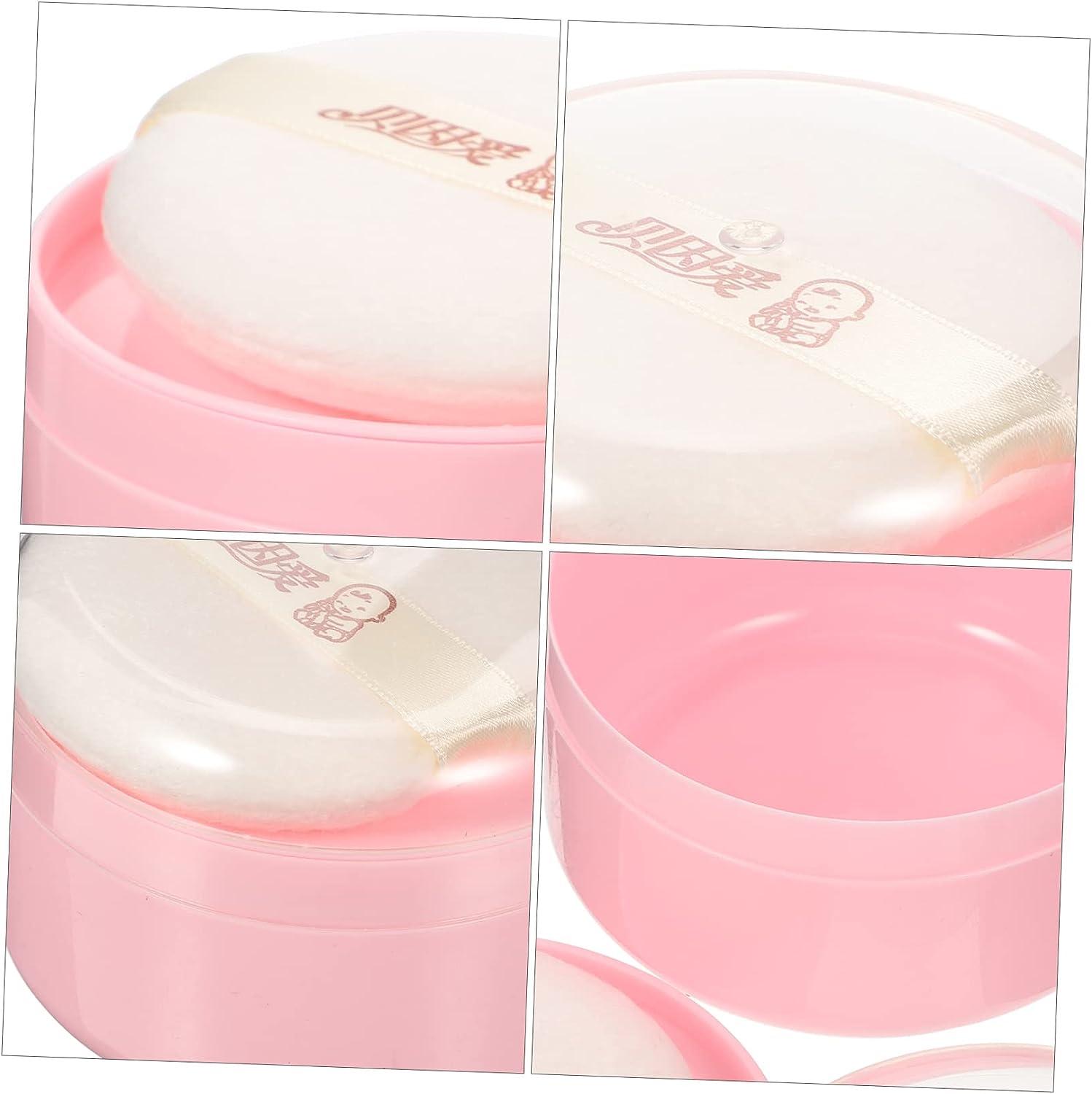 GLSTOY 2pcs Pink Baby Powder Puff Box - Body Powder Container Set for ...