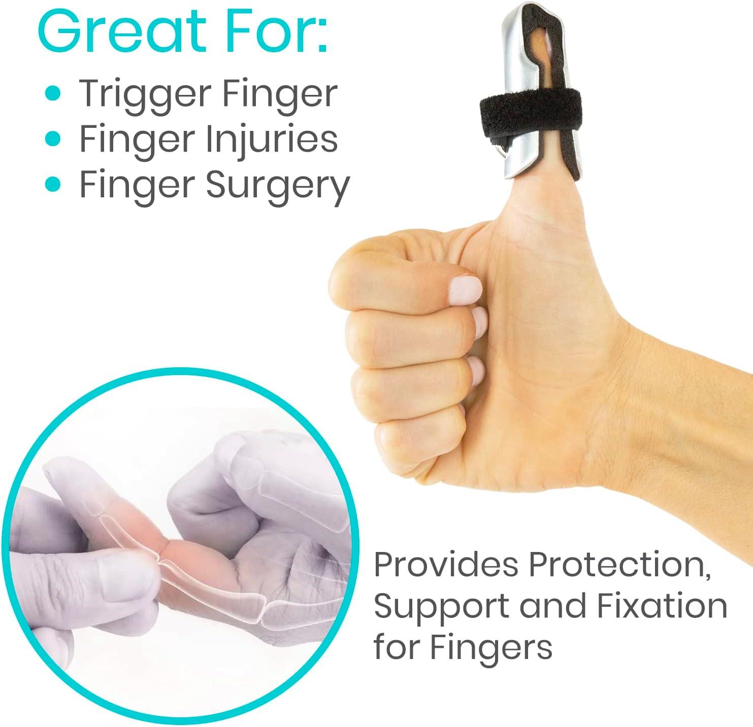 Vive Aluminum Finger Splint Set (3 PCS) - Trigger Finger Support for ...