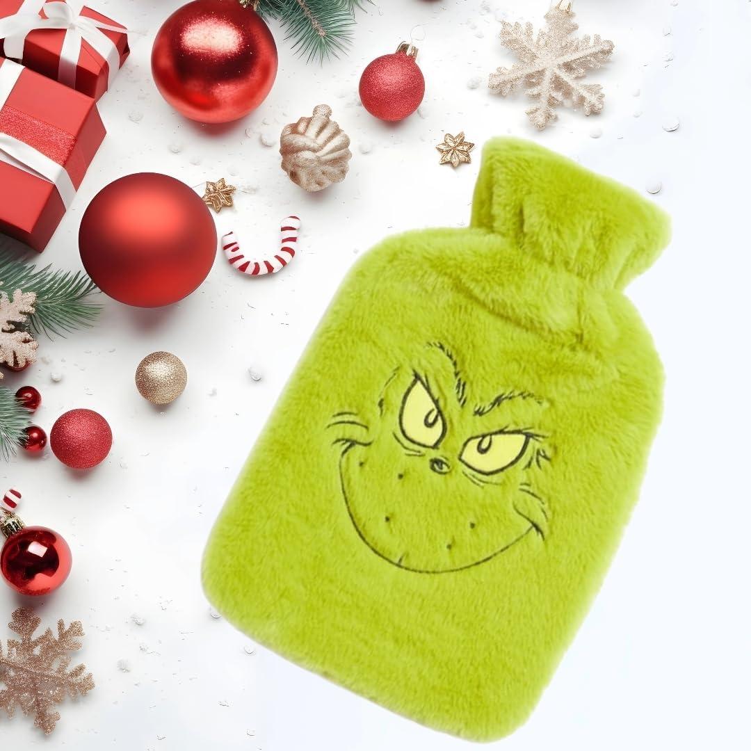 Merry Grinchmas Kids Grinch Gifts: Green Faux Fur Hot Water Bottle with ...