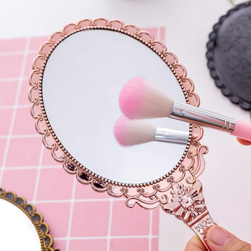 Vintage Rose Gold Oval Hand Mirror with Handle - Vanity & Travel Makeup ...