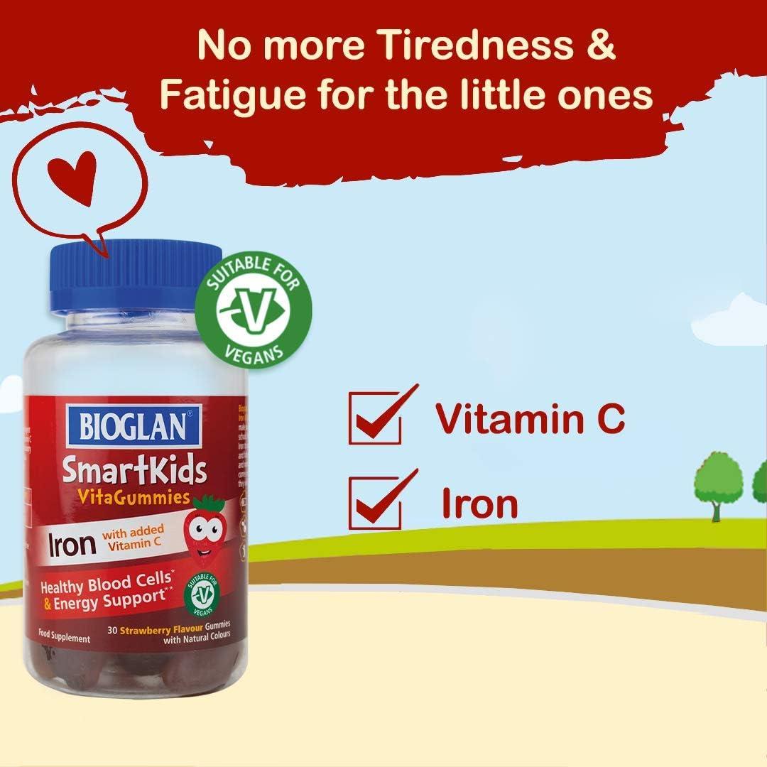 Bioglan SmartKids Iron VitaGummies - 30 Strawberry Gummies | Kids Iron ...