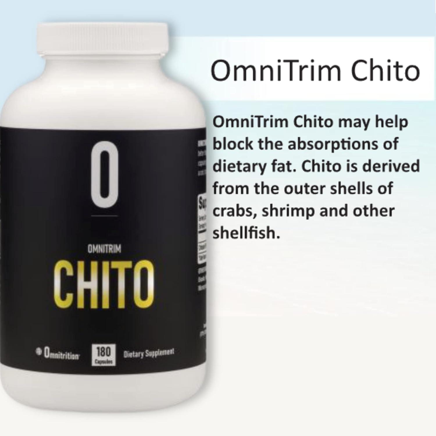 OmniTRIM Chito 500mg Chitosan Dietary Supplement - 180 Capsules ...