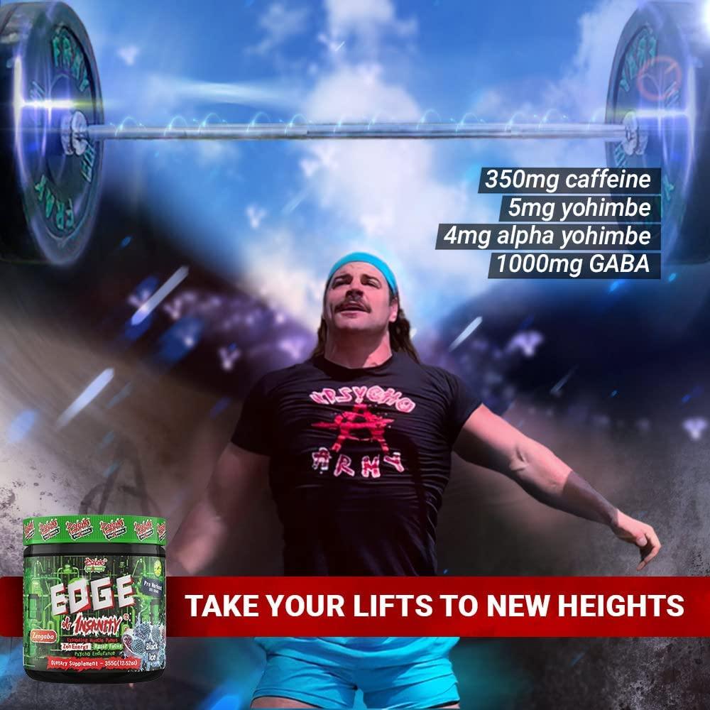 PWO Psycho Pharma Edge of Insanity: Intense Workout Powder with Zengaba Energy - 360g (Jungle ...
