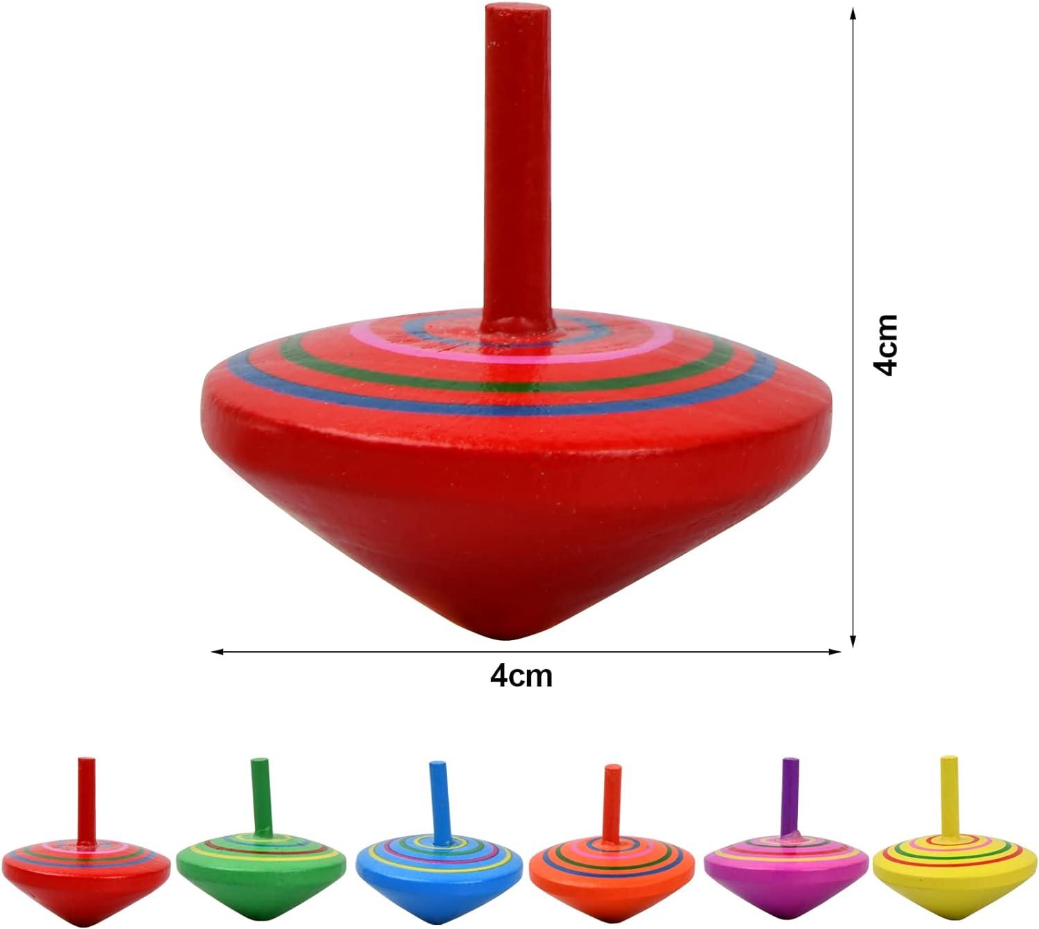 Xzeemo 30-Piece Colorful Wooden Gyro Toy Set - Roundabout & Clamps Gift ...