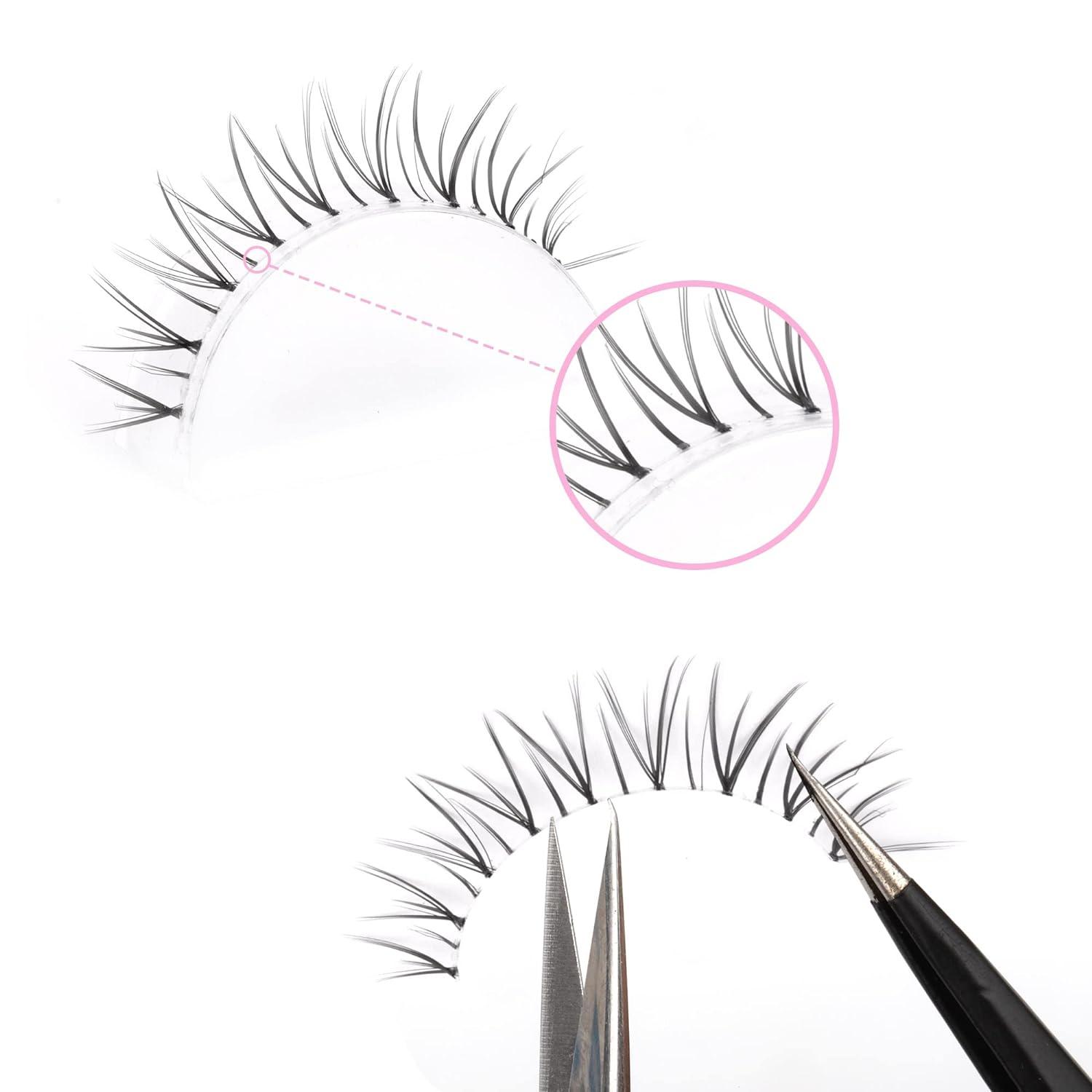 Fanxiton Wispy Short Cat Eye False Eyelashes 10 Pairs Pack - Natural ...