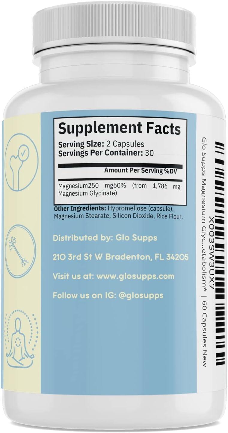 Glo Supps Magnesium Glycinate | Supplement to Support Stress Relief ...