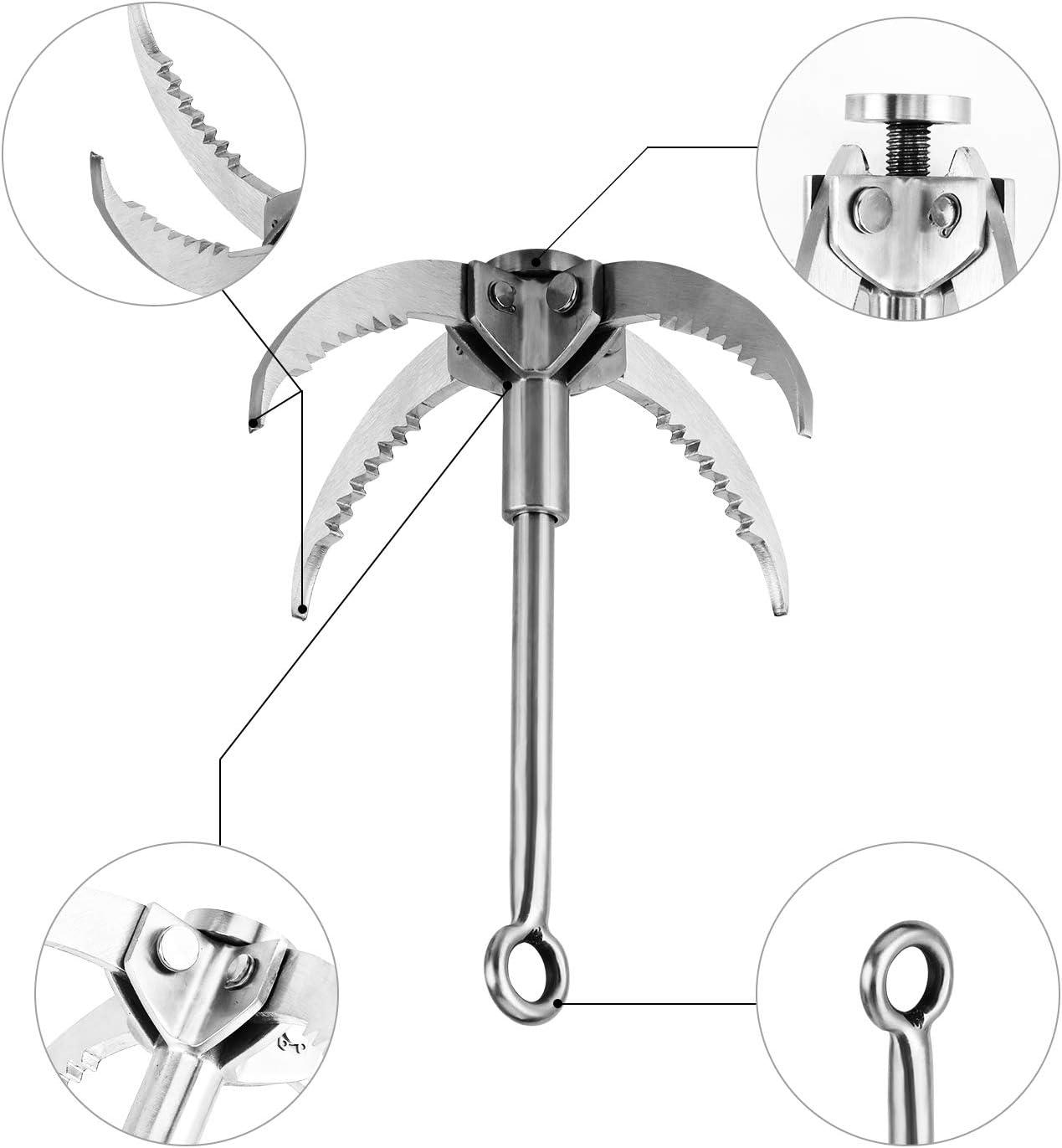 Ant Mag Grappling Hook Stainless Steel 4-Claw Carabiner for Fishing ...