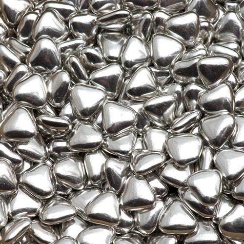 Silver Mini Heart Chocolate Dragees Wedding Favour Sweets (1 KG/Approx ...