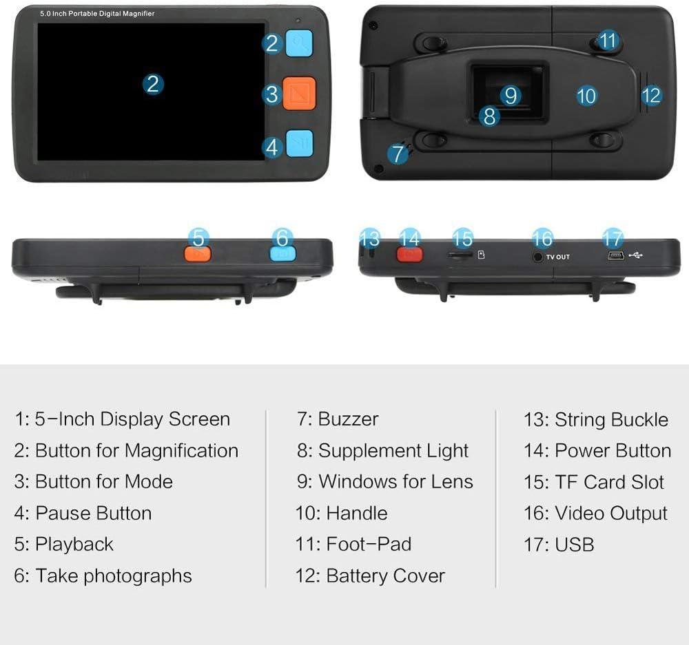 5 Portable Digital Magnifier Handheld Electronic Low Vision Reading Aid ...