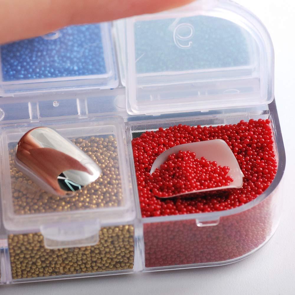 Hisenlee Nail Caviar Beads Set - 12 Colors Micro Balls & Crystals for ...