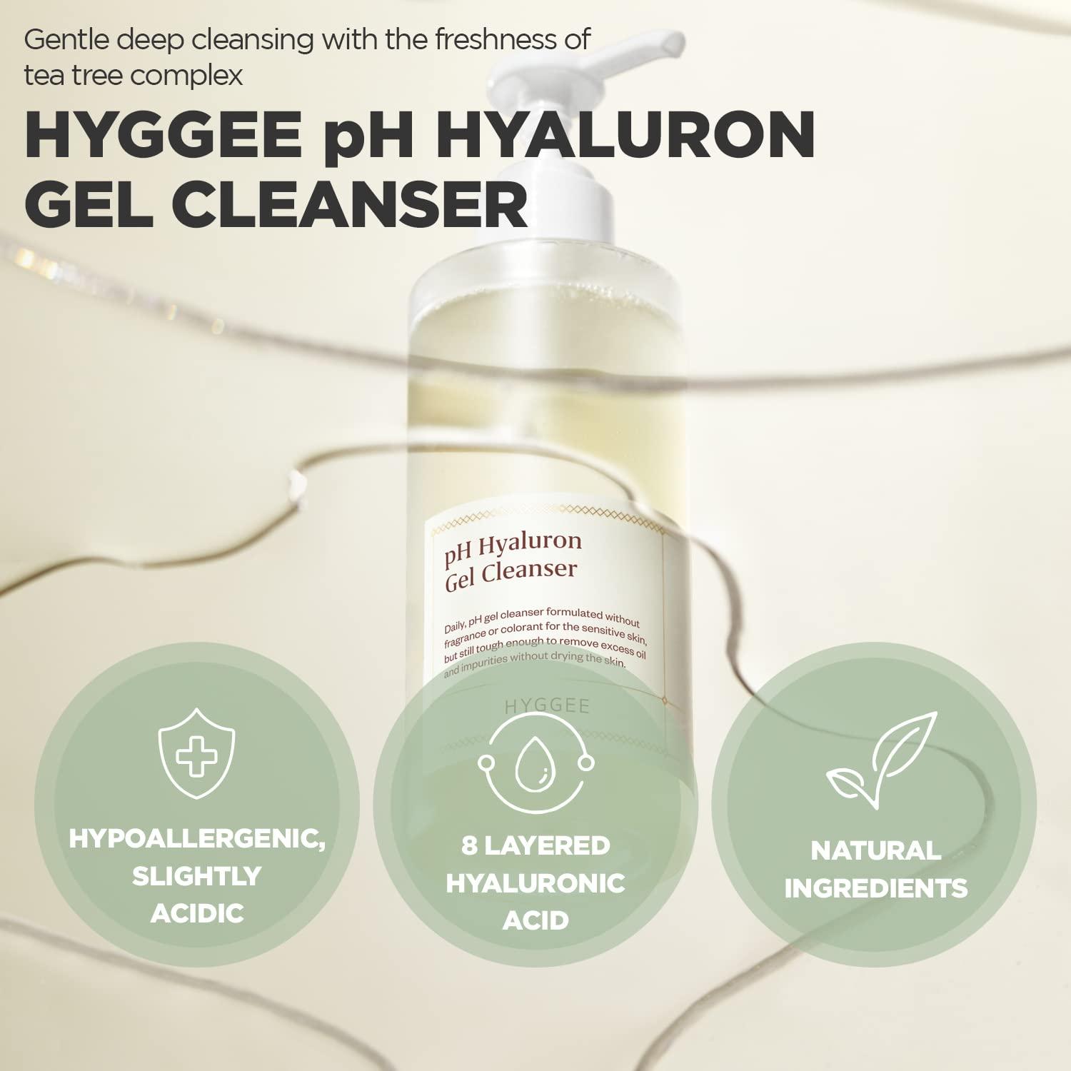 HYGGEE pH Hyaluron Gel Cleanser - Hyaluronic Acid Face Wash for All ...