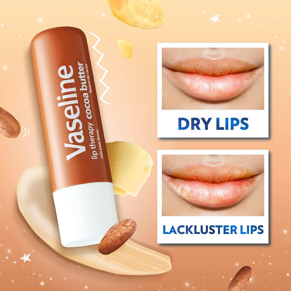 Vaseline Lip Therapy Stick Rosy Lips & Cocoa Butter Variety Pack - 4.8g (4 Pack) | Petroleum ...