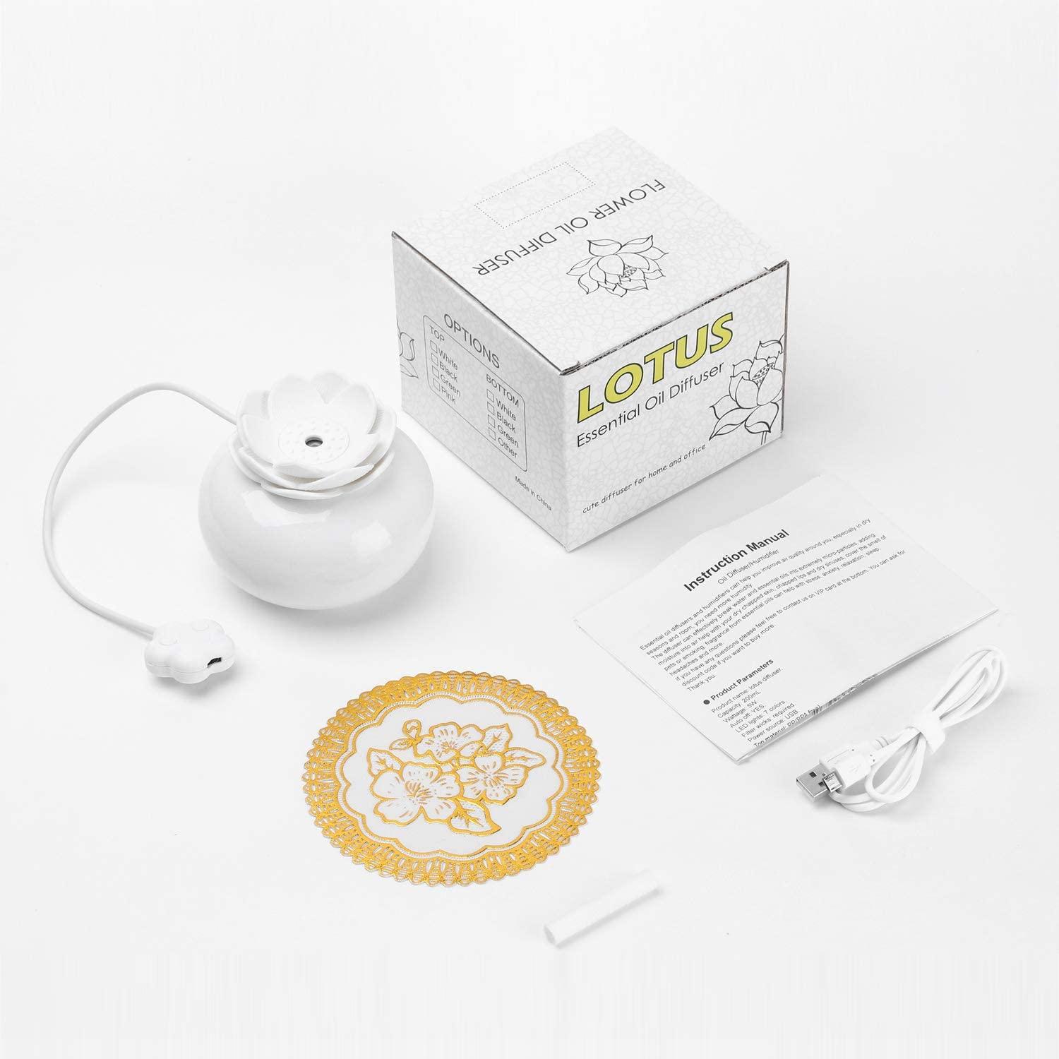 YJY Oil Diffuser Essential Oils Cute, Ceramic Humidifiers for Bedroom ...