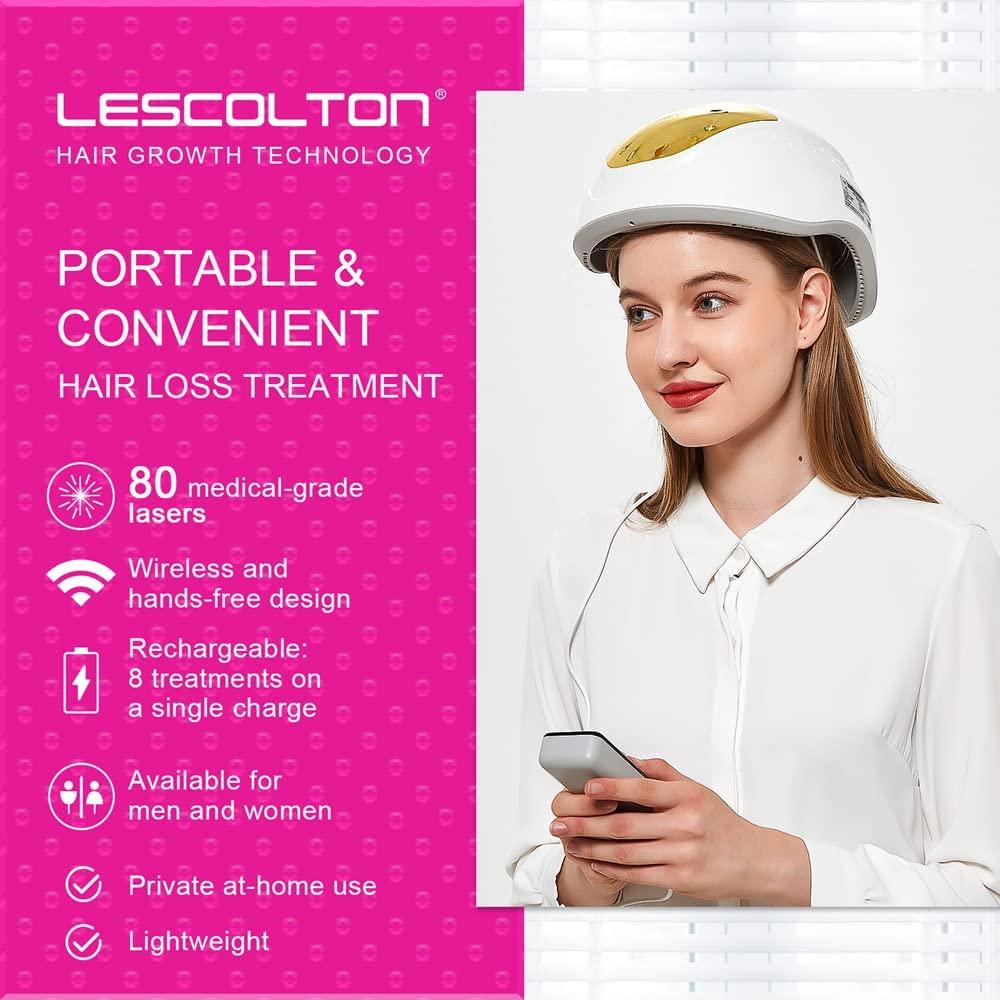 Lescolton Fda Cleared 80 Laser Diodes Red Light Therapy Cap Hair