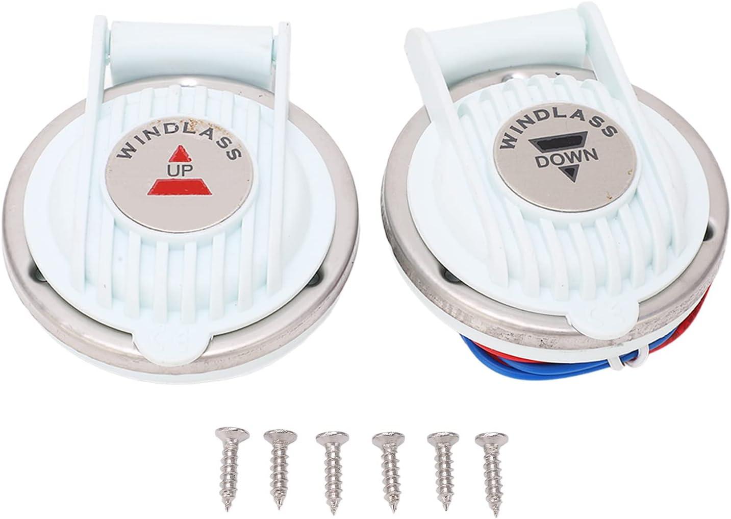 2pcs Acouto Windlass Deck Foot Switch Set with Cover & Screws for Boat ...