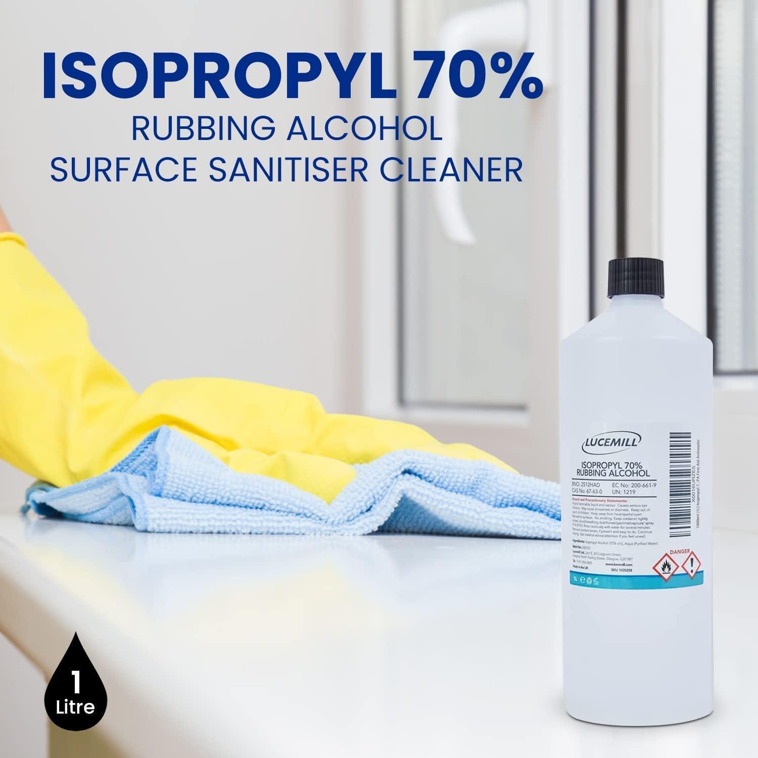 2 Litre (2x1L) Isopropyl 70% Rubbing Alcohol IPA First Aid Antiseptic ...