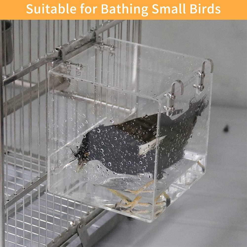 Transparent Acrylic Hanging Bird Bath for Cage - Bird Bath for Small ...