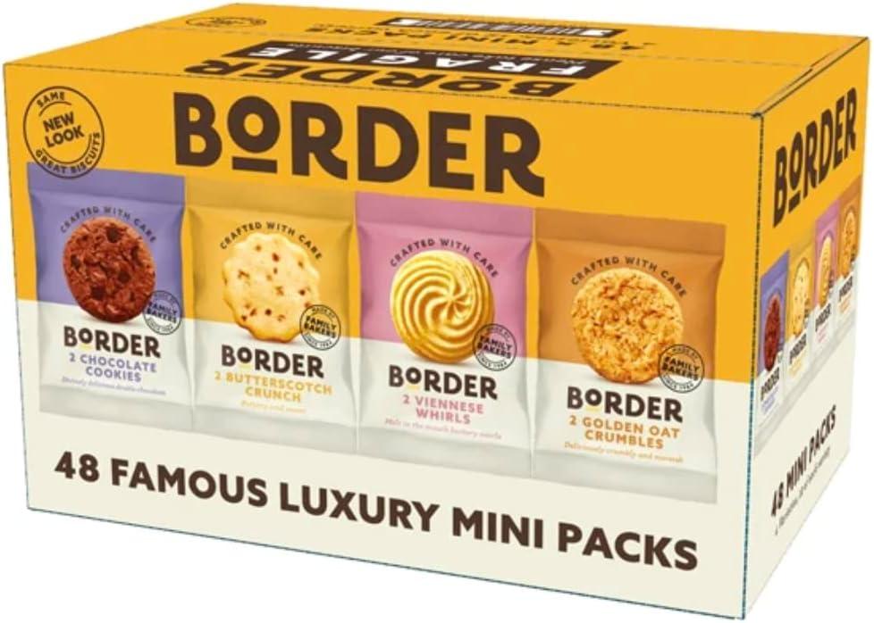 Border Biscuits 48 Packs Mini Multipacks Biscuits Box 4 Flavour Variety ...