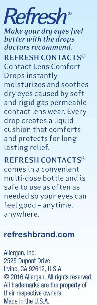 Refresh Soft Contacts Contact Lens Comfort Drops 0.4 Fl Oz (Pack of 5 ...