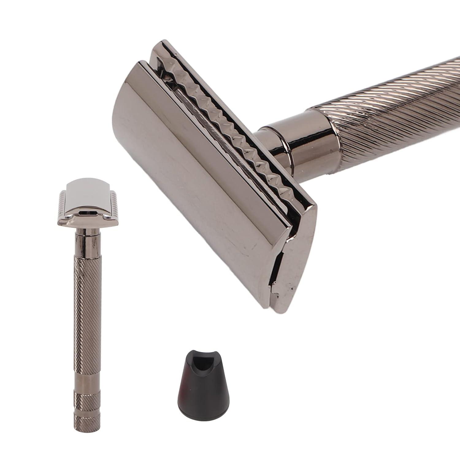 Double Edge Safety Razor Set with Stand | Reusable Manual Shaving ...