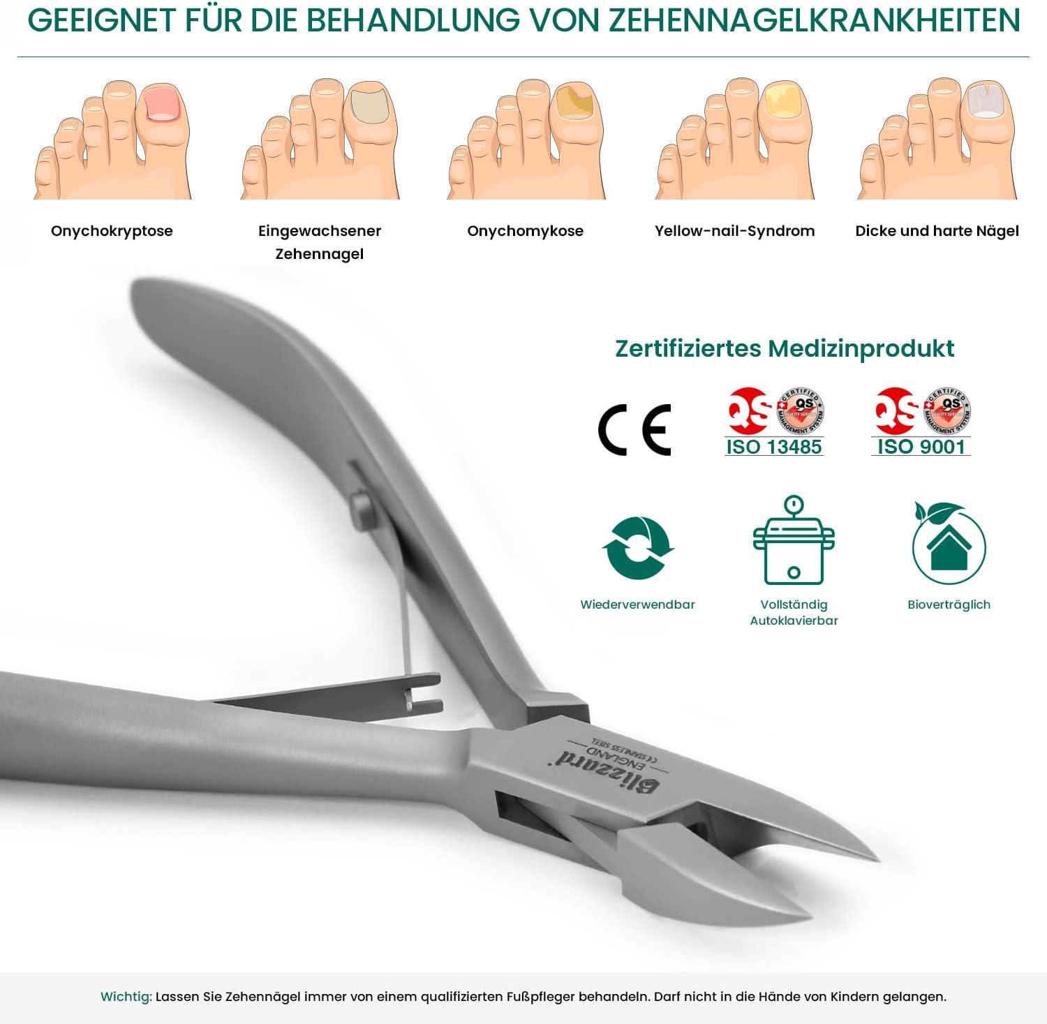 Ingrown Nail Clippers for Men - Blizzard Podiatrist Toenail Clipper Set ...