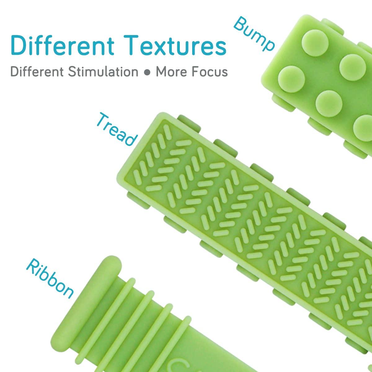 Sensory Chew Toys for Autistic Children - Silicone Teether Sticks (4 ...