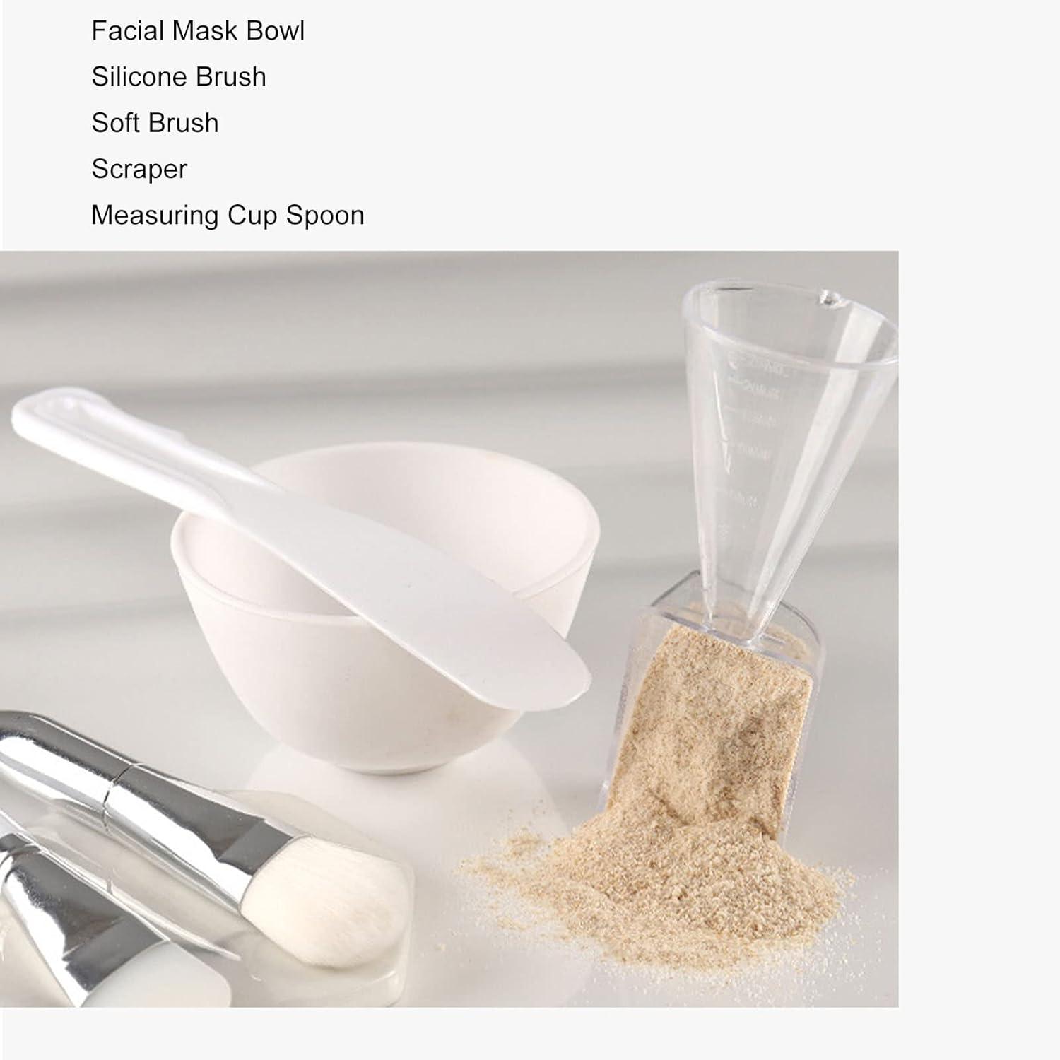 DIY Facial Mask Tool Kit - 5 in 1 Mixing Bowl Set with Silicone Brush ...